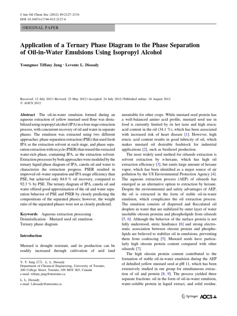 Journal Diagram Phase | PDF | Phase (Matter) | Emulsion