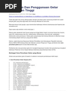 Cara Penulisan Gelar yang Benar_ Diploma, Sarjana, Magister, Doktor | PDF