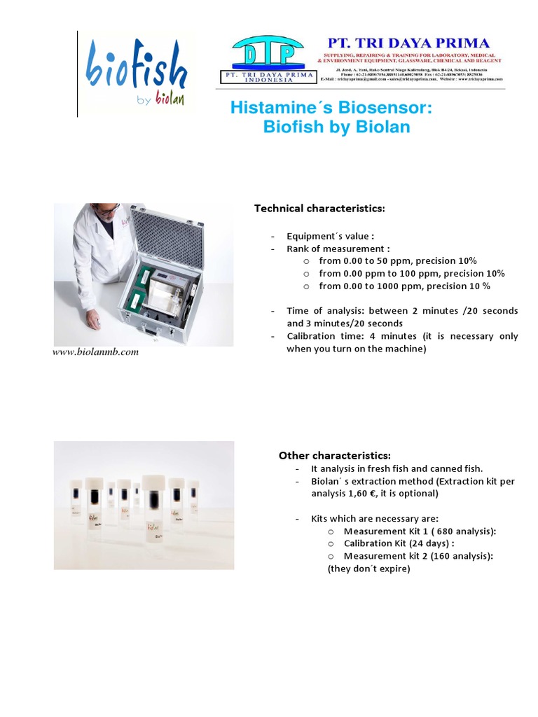 Biolan Biofish Histamine Analyzer | PDF | Science & Mathematics