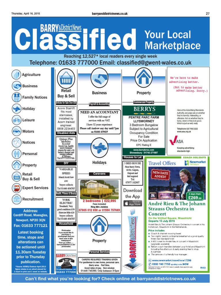 Classified: Your Local Marketplace | PDF | Wales | Newspapers