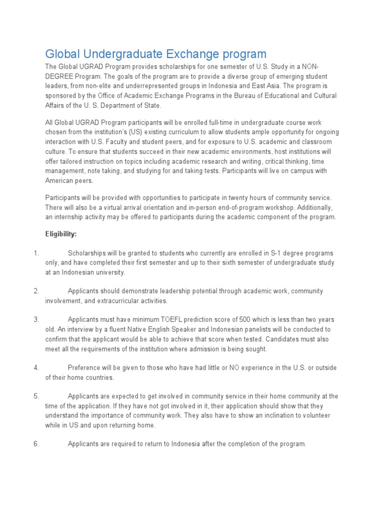 Global Undergraduate Exchange Program | PDF | Undergraduate Education | Teaching