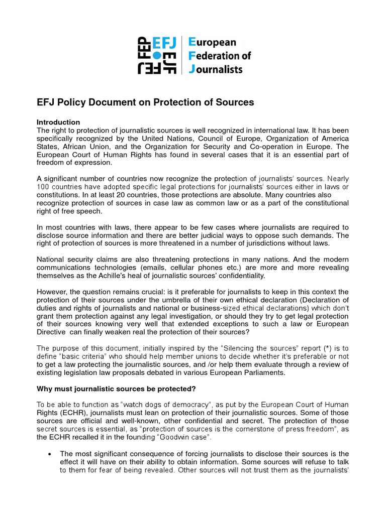 Protection of Sources | PDF | Whistleblower | Anonymity