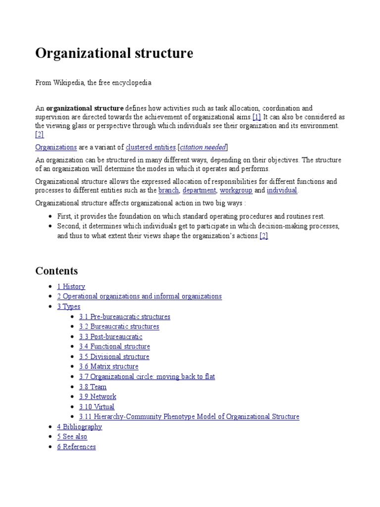 Organizational Structure: Citation Needed | PDF | Organizational ...