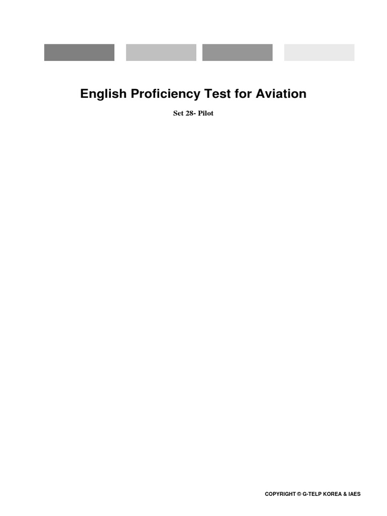 English Proficiency Test For Aviation: Set 28-Pilot | PDF | Air Traffic ...