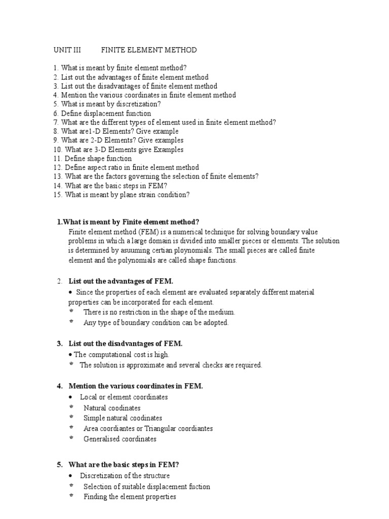 Finite Element Method | PDF | Finite Element Method | Mathematical Concepts