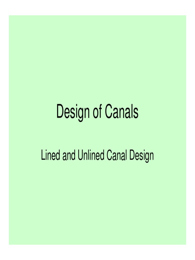 6 Lect Canal Design | PDF | Discharge (Hydrology) | Velocity