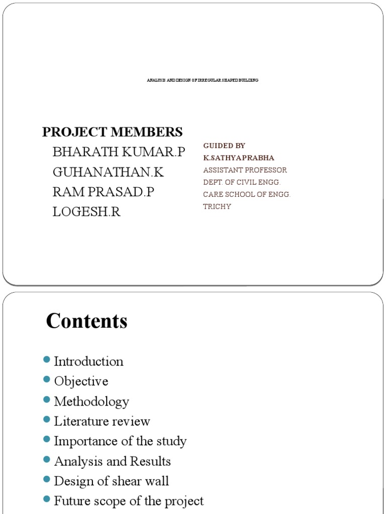 Analysis of Irregular Shaped Buildings | PDF | Strength Of Materials ...