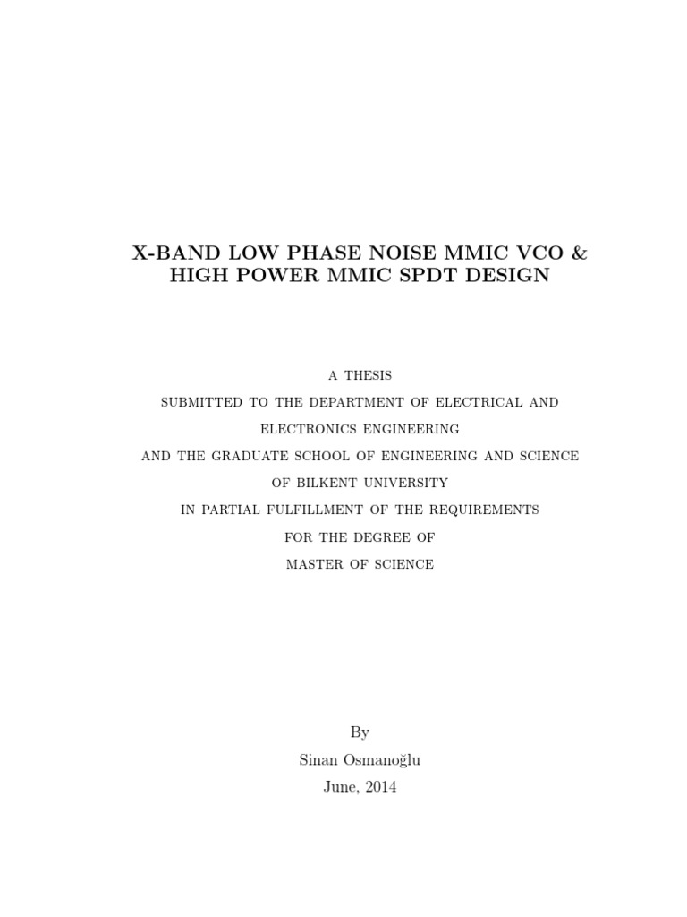 X-Band Low Phase Noise Mmic Vco & High Power Mmic SPDT Design | PDF ...