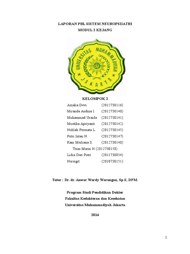 TIPE-TIPE DAN MEKANISME KEJANG | PDF