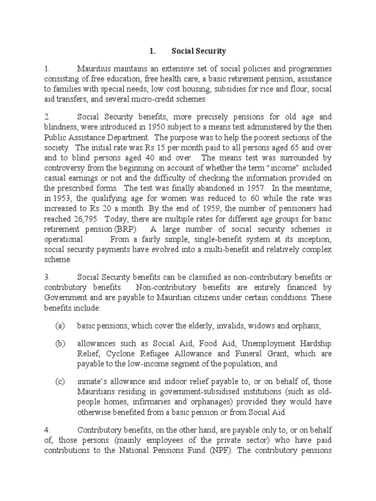 Social Security | PDF | Pension | Welfare