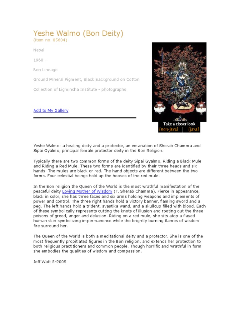 Yeshe Walmo | PDF | Mandala | Vajrayana