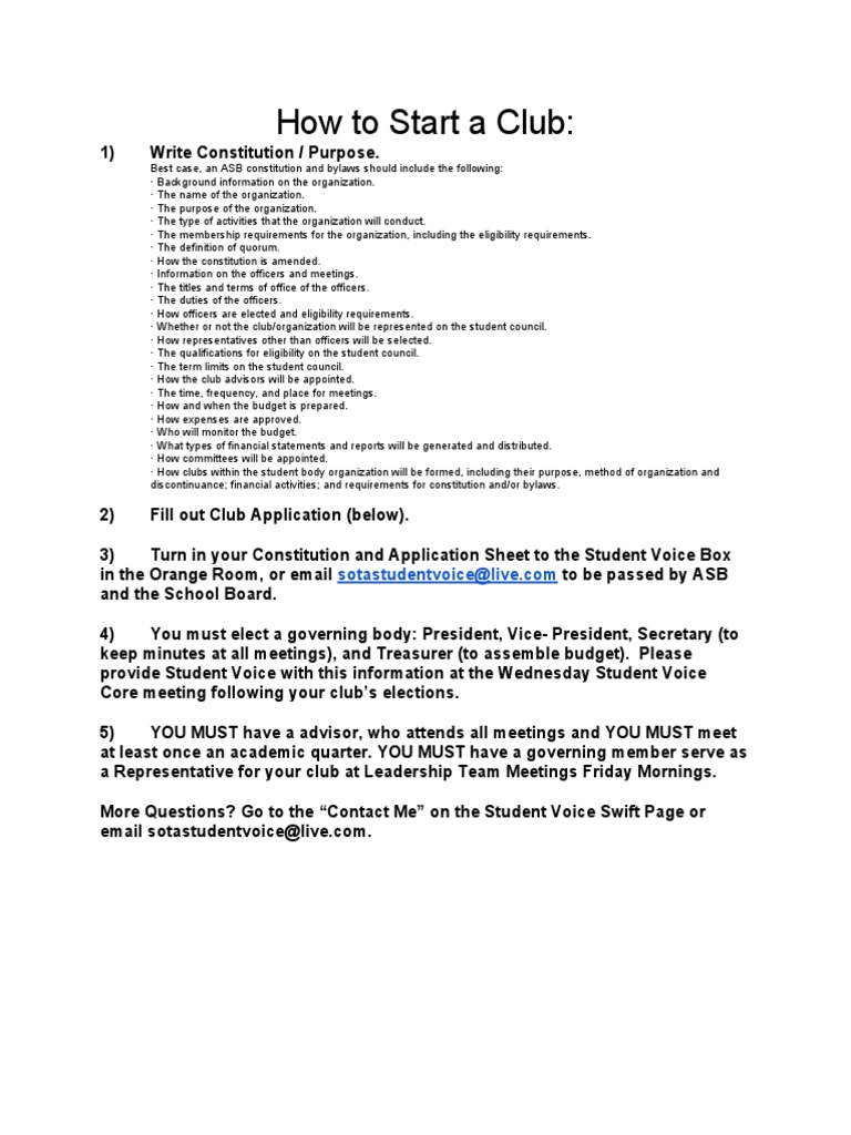 How To Start A Club | PDF | Committee | Justice