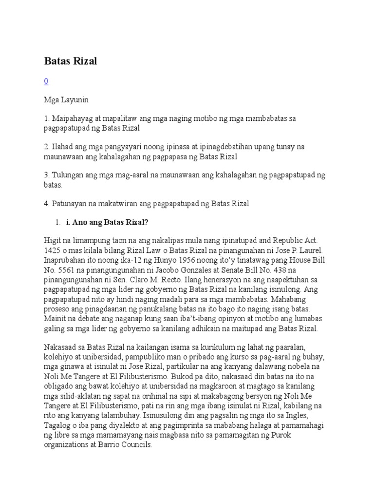 Batas Rizal | PDF