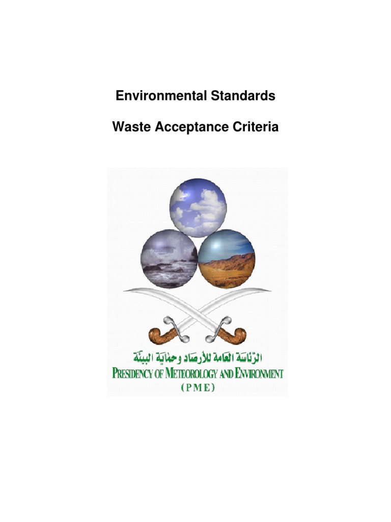 En EnvStand8 Waste Acceptance Criteria | PDF | Landfill | Waste