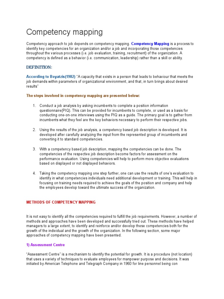 Assessing Competencies Through Mapping: A Guide to Identifying Key ...