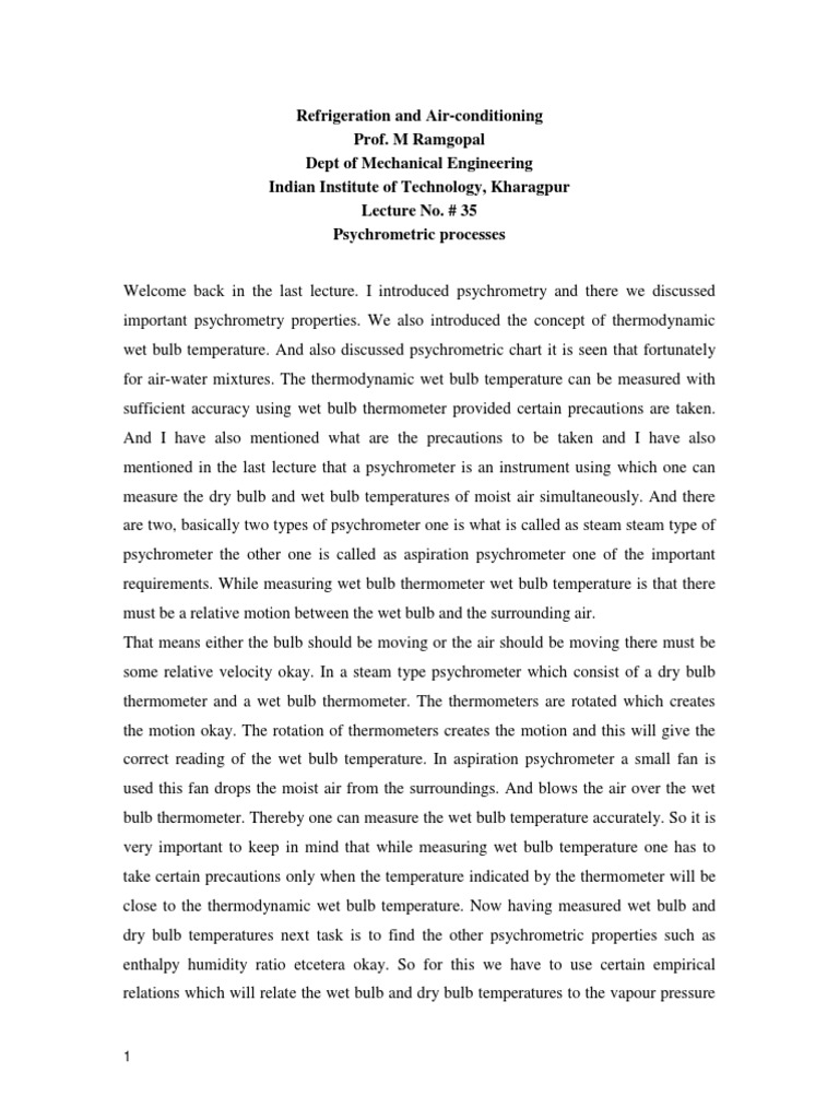 Nptel R and C Lecture Notes Lec35 | PDF | Humidity | Thermodynamic ...