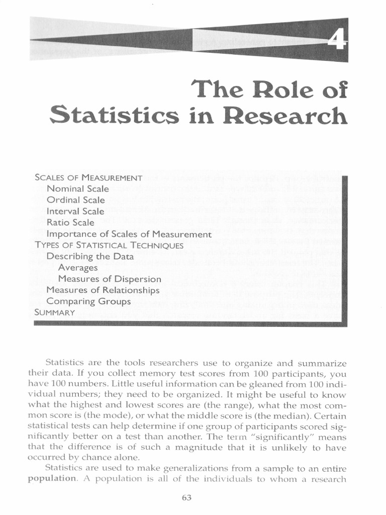4 Role of Statistics in Research | Correlation And Dependence | Level ...