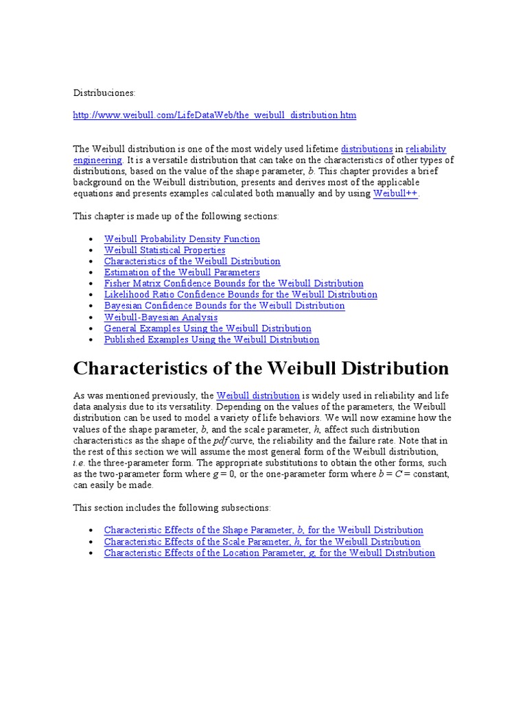 Weibull Distribution | PDF | Normal Distribution | Probability Distribution