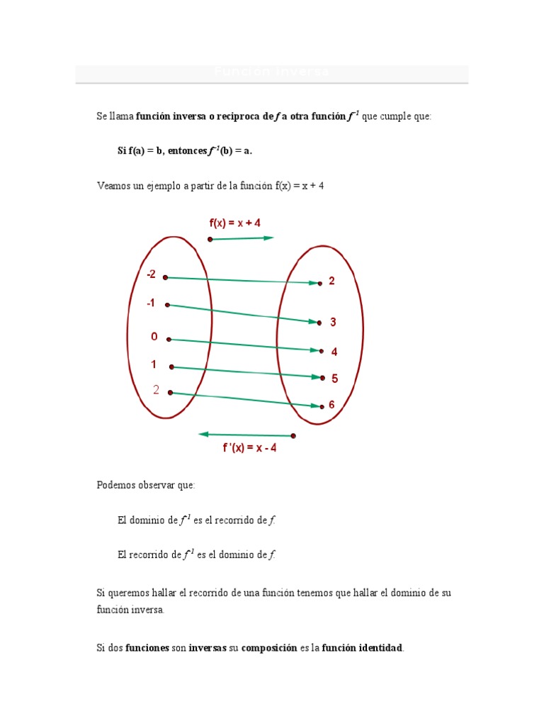 Función Inversa: Definición y Cálculo | PDF