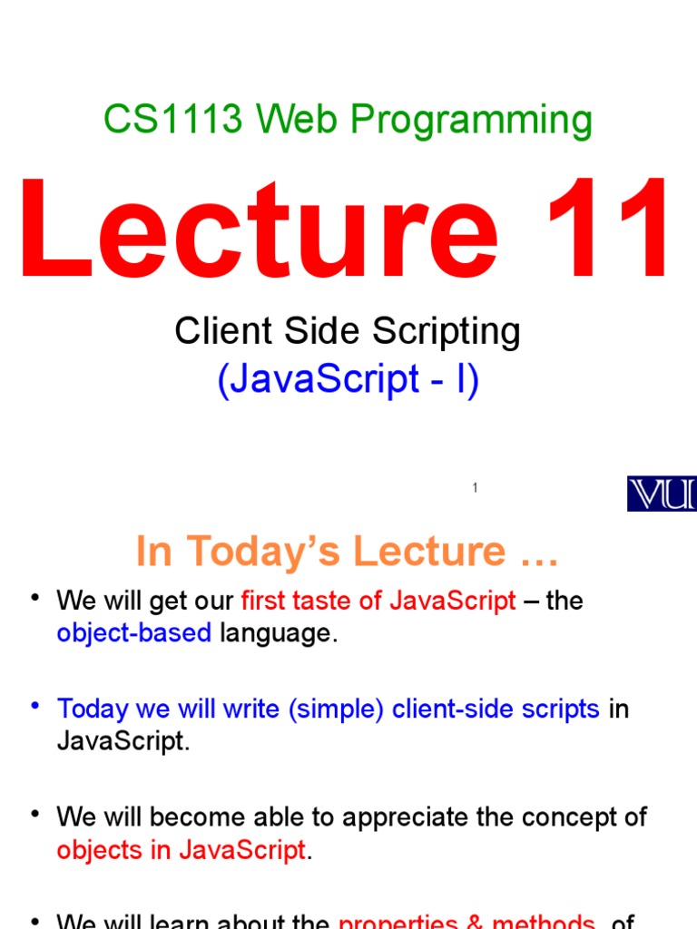 CS1113 Web Programming: Client Side Scripting | PDF | Dynamic Web Page | Java Script