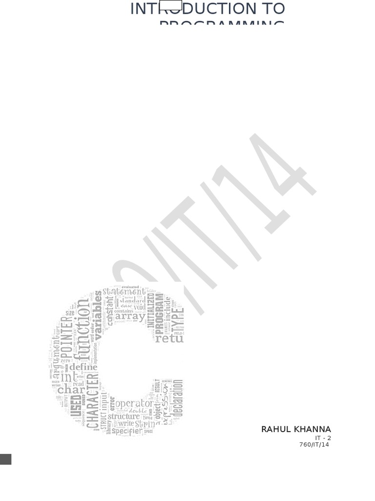 Introduction To C Pdf C Programming Language Data Type