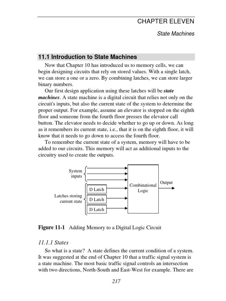 11.1 Introduction To State Machines: Chapter Eleven | PDF | Electronic ...