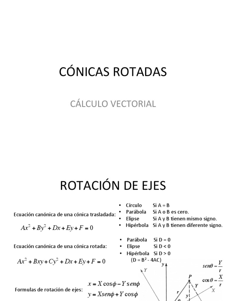 Ecuaciones de Cónicas Rotadas | PDF