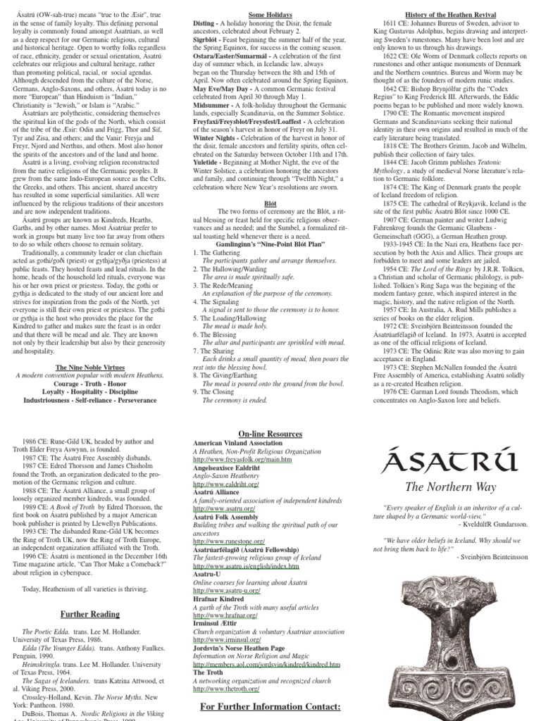 Asatru Basics | PDF | Heathenry (New Religious Movement) | Germanic ...