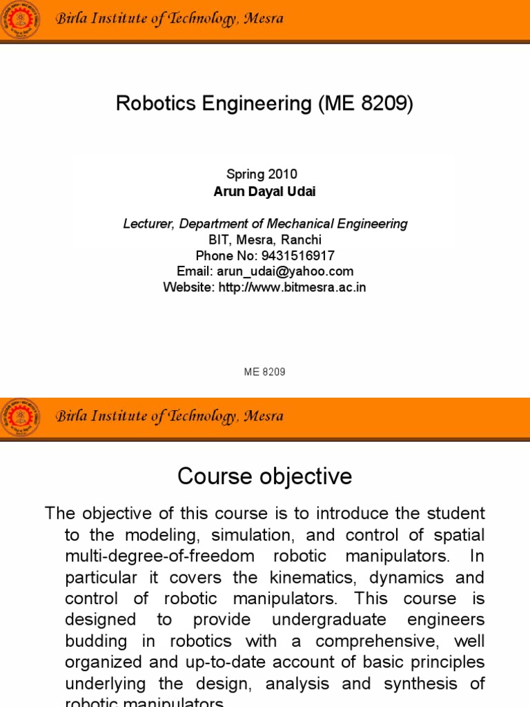 Module 01 Introduction Download Free Pdf Robotics Kinematics 