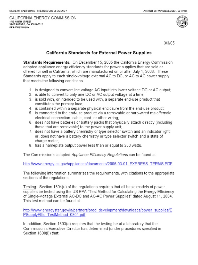 CEC California | PDF | Alternating Current | Power Supply
