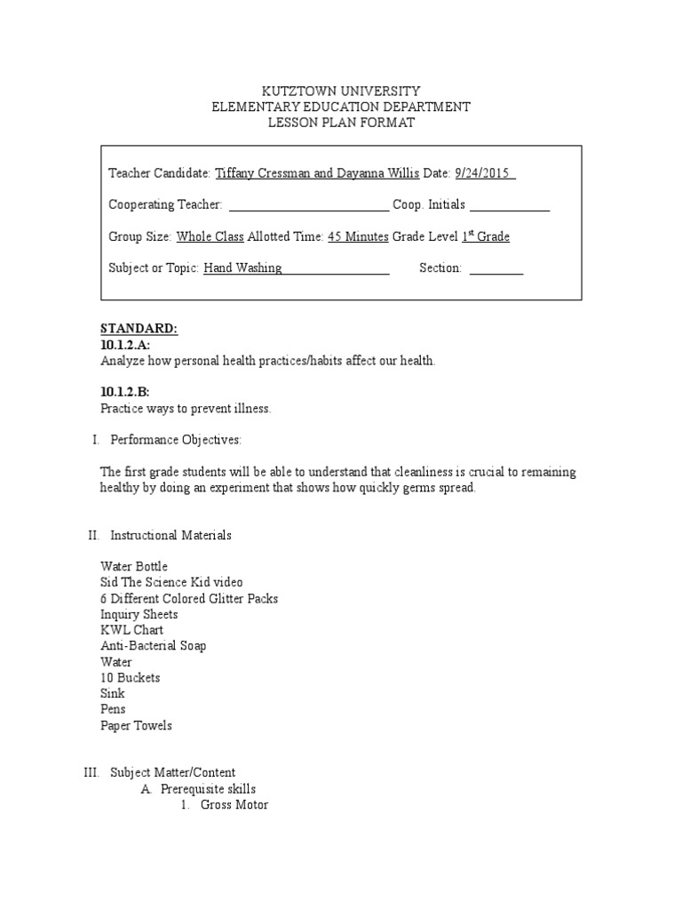 Hand Washing Lesson | PDF | Hand Washing | Hygiene