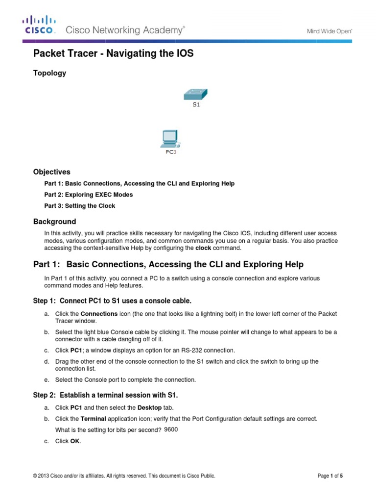 2.1.4.8 Packet Tracer PDF | Download Free PDF | Command Line Interface ...