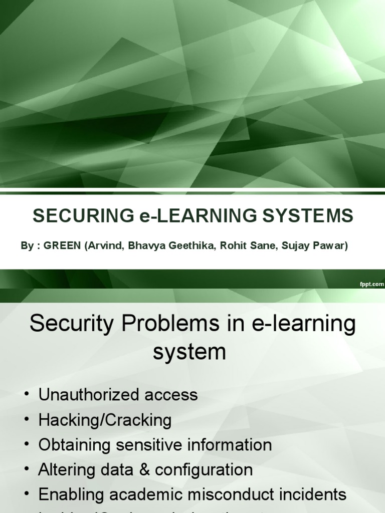E-Learning System Security | PDF | Peer To Peer | Educational Technology