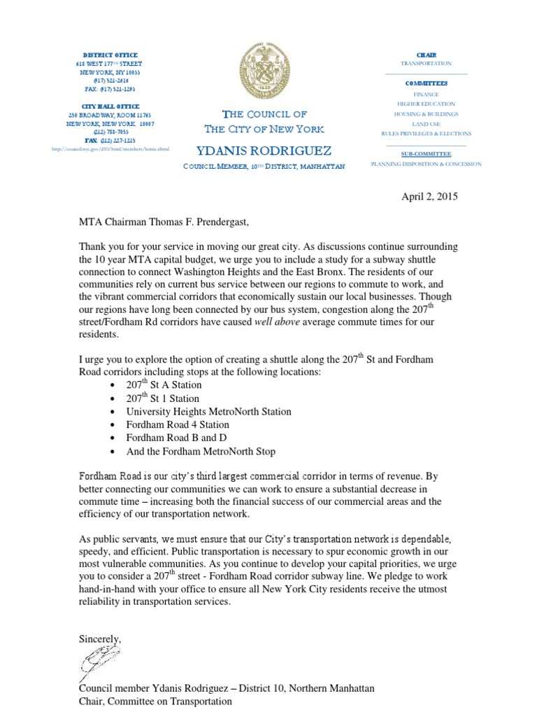MTA Letter | PDF