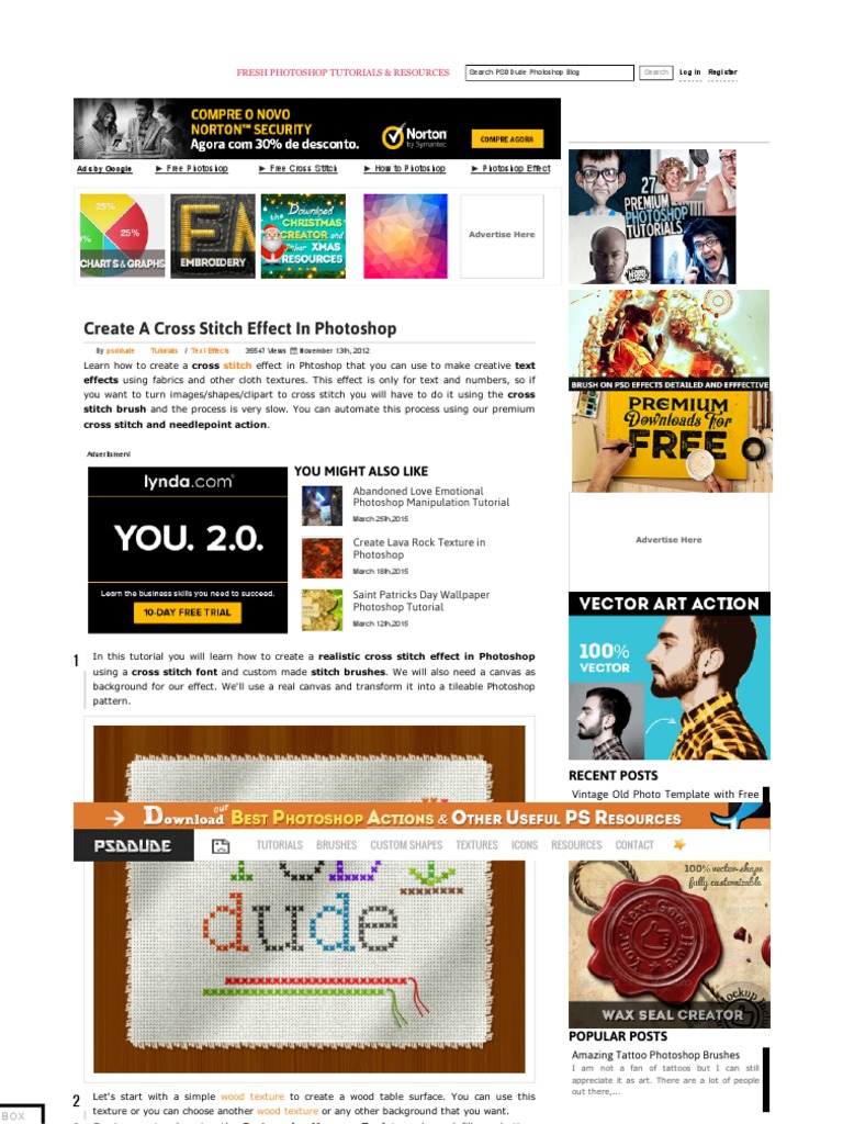 Create A Cross Stitch Effect in Photoshop - Photoshop Tutorial ...