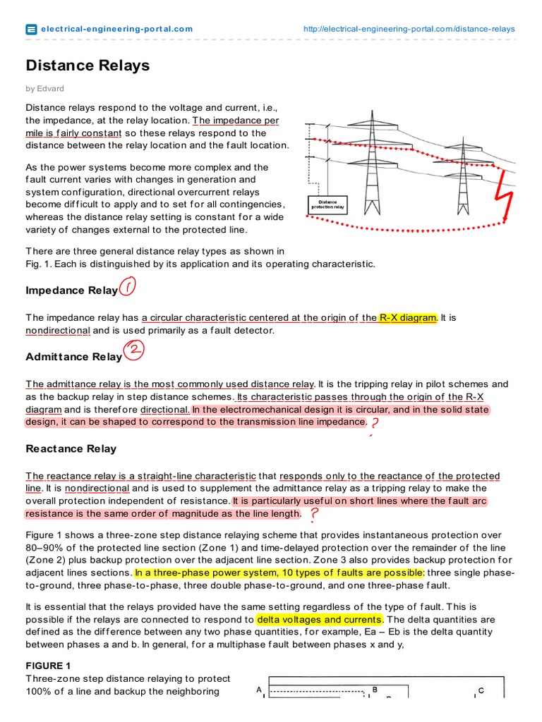 Distance Relays | Download Free PDF | Relay | Electrical Impedance