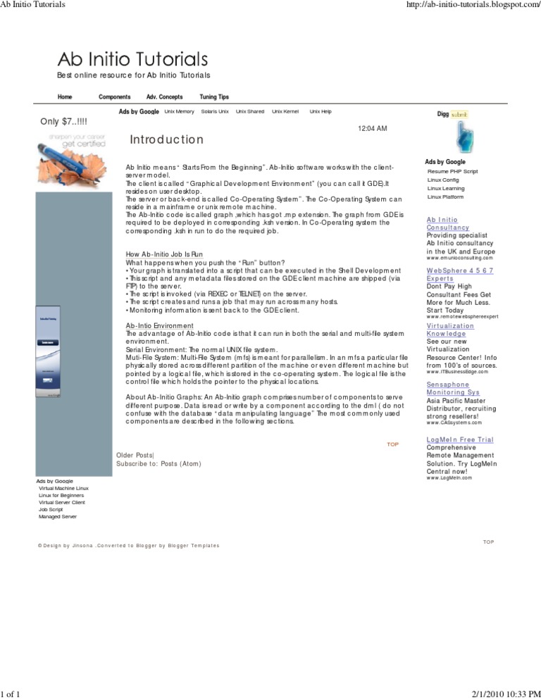 Ab Initio Tutorials | PDF | Unix | Linux