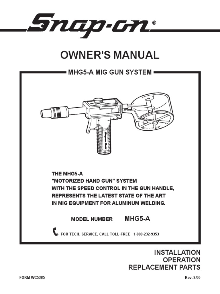 Snap-On ALUMINUM WELDING Mhg5a Owners Manual | PDF | Electrical ...