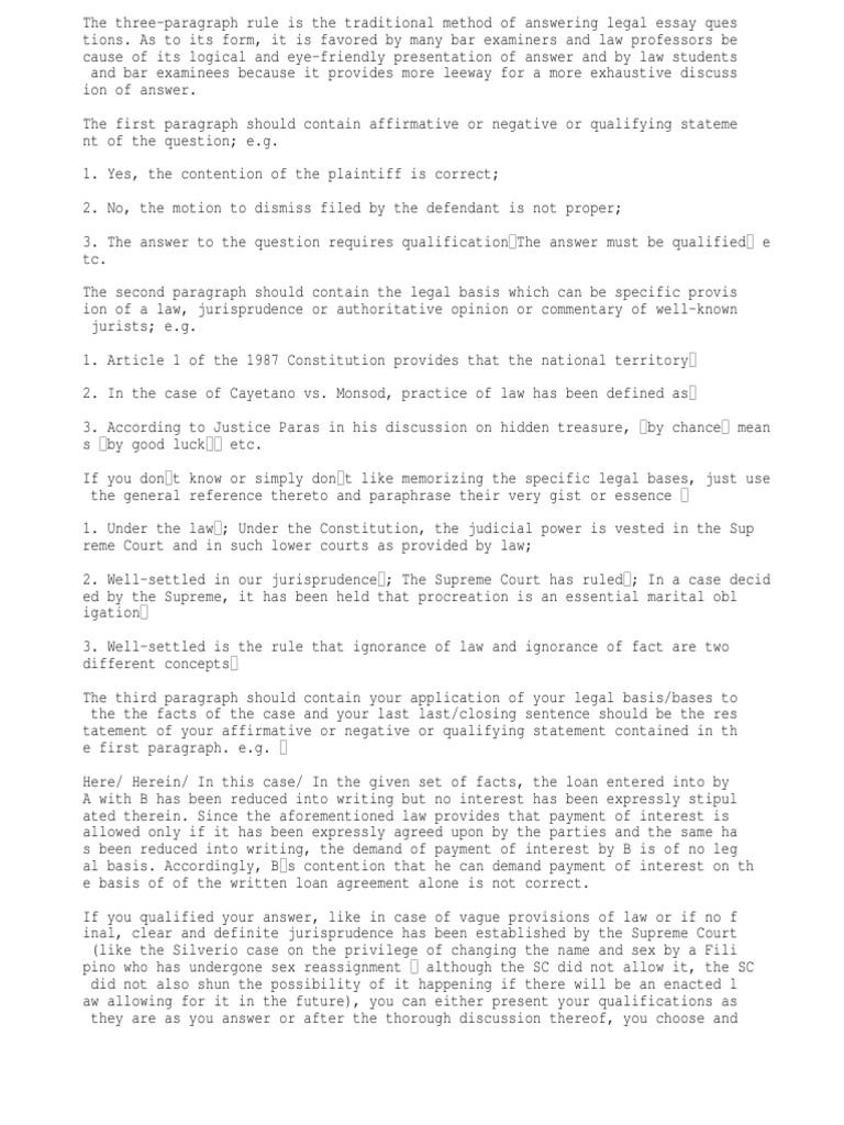3 Paragraph Rule | Jurisprudence | Legal Education