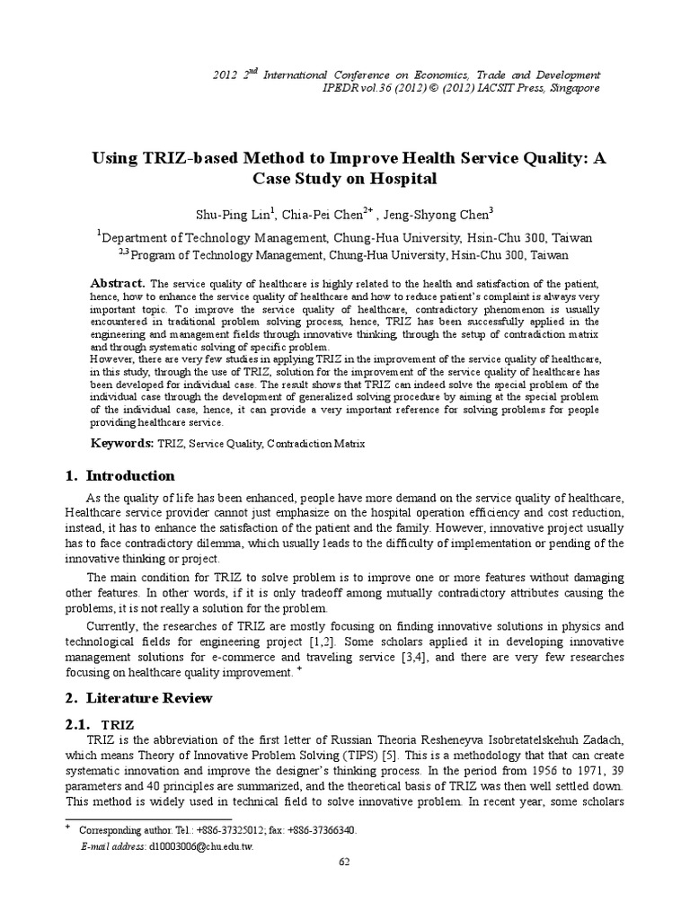TRIZ - Inventive Principles Health PDF | PDF | Health Care | Patient
