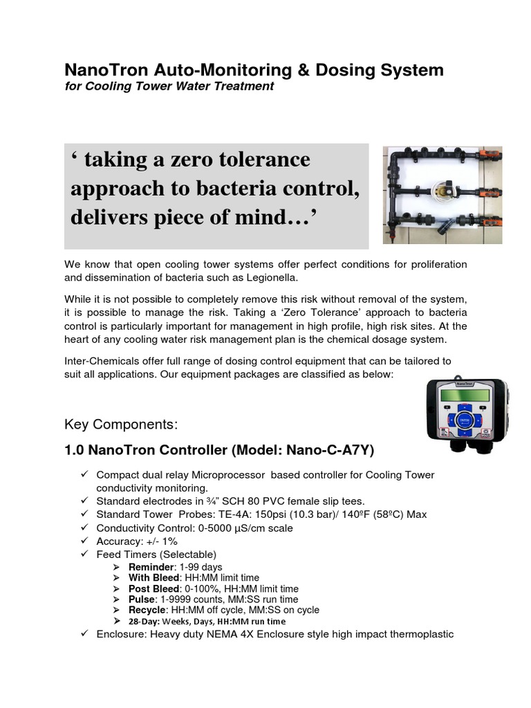 NanoTron Cooling Tower Dosing System | PDF | Technology & Engineering
