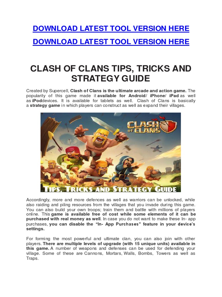 Clash of Clans Guide and Tips | PDF | Video Games | Gaming