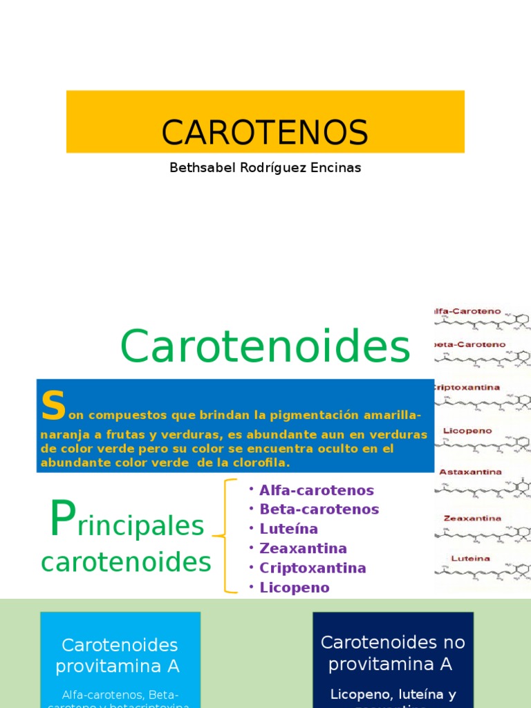 Carotenos | PDF | Vitamina a | Carotenoide