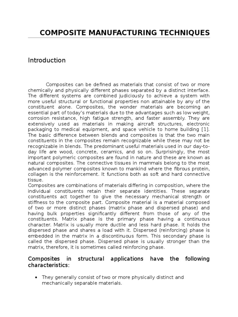 Composite Manufacturing Techniques Overview | PDF | Composite Material ...