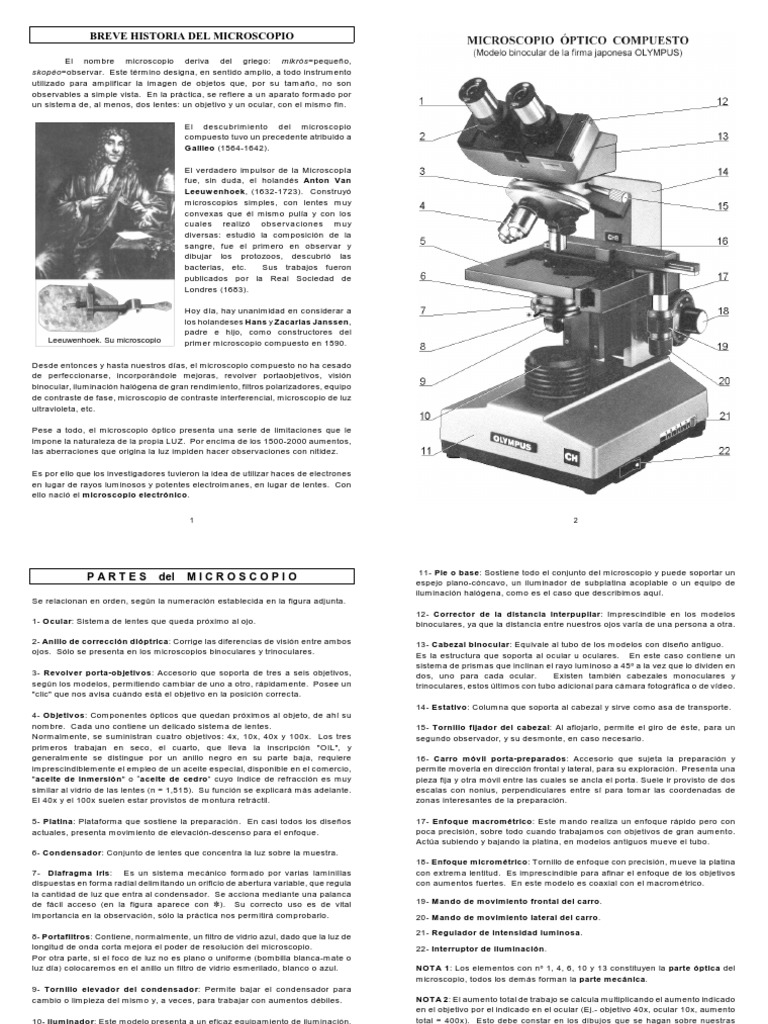 Manual Microscopio | Microscopio | Óptica