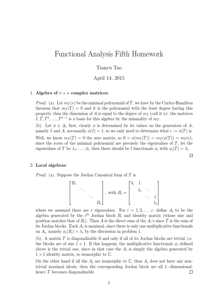 Homework 5 | PDF | Eigenvalues And Eigenvectors | Matrix (Mathematics)