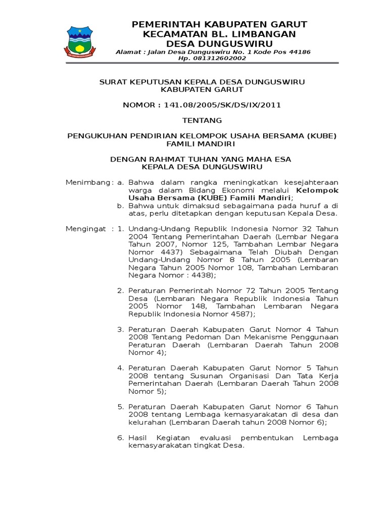 SK Kube Famili Mandiri | PDF