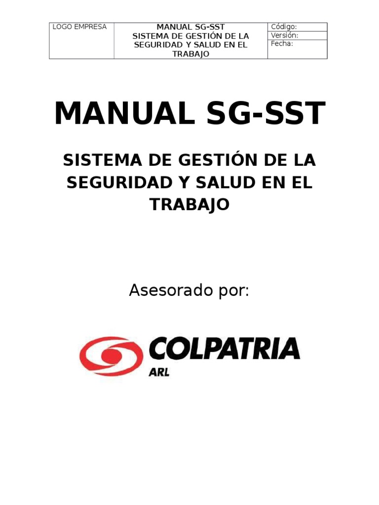 Guia Manual SG-SST | PDF | Seguridad y salud ocupacional | Derecho laboral