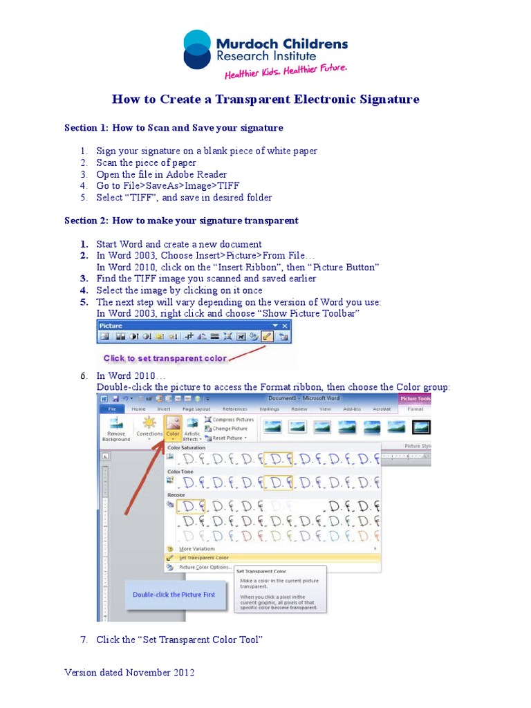 Create Transparent e-Signature Guide | PDF