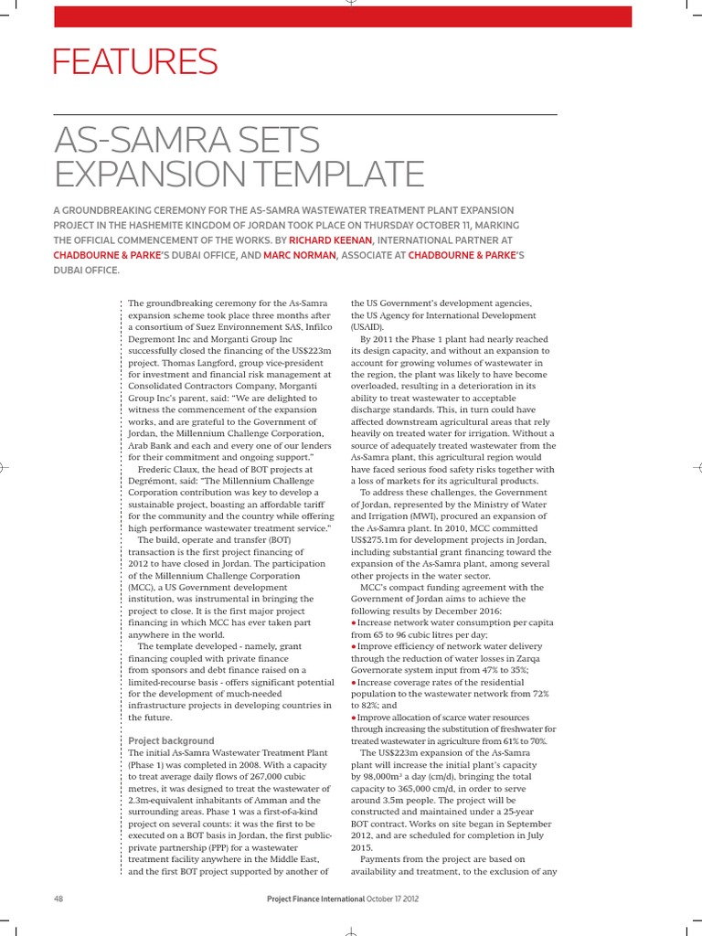 As Samra Project Expansion (From CC) | PDF | Refinancing | Debt
